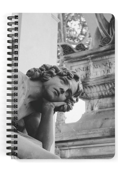 Hero Tasarım Heykel Baskılı Ahşap Kapaklı Defter 15X20 cm DFT2410