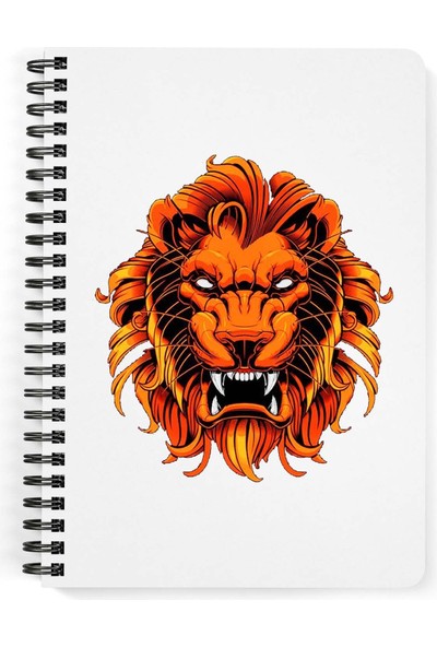 Lion Baskılı Ahşap Kapaklı Defter 15X20 cm DFT6118