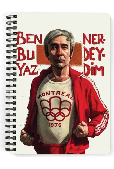 Badi Ekrem Baskılı Ahşap Kapaklı Defter 15X20 cm DFT5098
