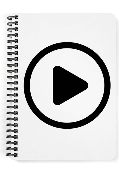 Oynat Butonu Baskılı Ahşap Kapaklı Defter 15X20 cm DFT1073 Oynat Butonu Baskılı Ahşap Kapaklı Defter 15X20 cm DFT1073