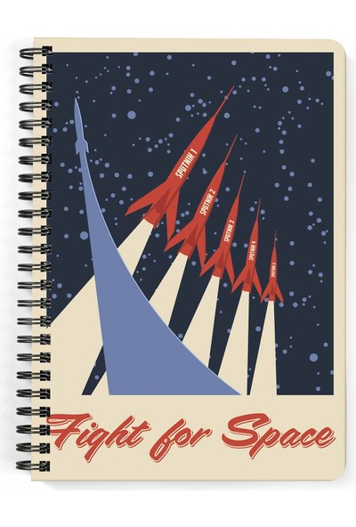 Fight For Space Baskılı Ahşap Kapaklı Defter 15X20 cm DFT5171