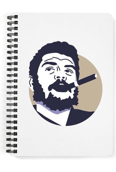 Hero Tasarım Che Guevara Baskılı Ahşap Kapaklı Defter 15X20 cm DFT961