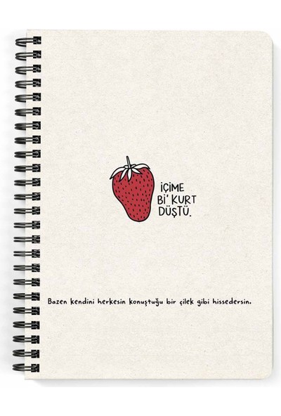 Kurt Düştü Baskılı Ahşap Kapaklı Defter 15X20 cm DFT5092 Kurt Düştü Baskılı Ahşap Kapaklı Defter 15X20 cm DFT5092