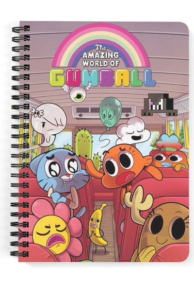 Gumball Baskılı Ahşap Kapaklı Defter 15X20 cm DFT2501