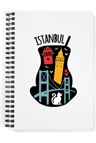 Hero Tasarım Istanbul Baskılı Ahşap Kapaklı Defter 15X20 cm DFT1413