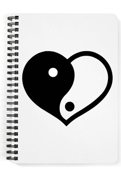 Yin Yang Baskılı Ahşap Kapaklı Defter 15X20 cm DFT6430
