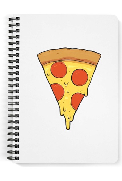 Pizza Baskılı Ahşap Kapaklı Defter 15X20 cm DFT301
