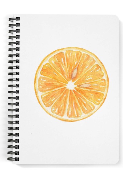 Orange Baskılı Ahşap Kapaklı Defter 15X20 cm DFT325