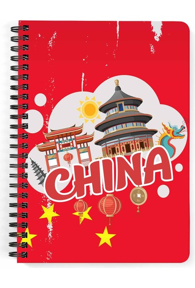 Çin Baskılı Ahşap Kapaklı Defter 15X20 cm DFT3918