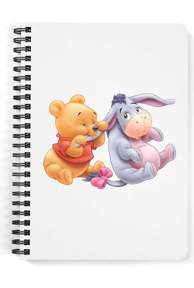 Winnie The Pooh Baskılı Ahşap Kapaklı Defter 15X20 cm DFT428