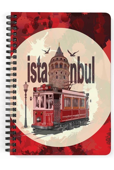 Istanbul Baskılı Ahşap Kapaklı Defter 15X20 cm DFT4719