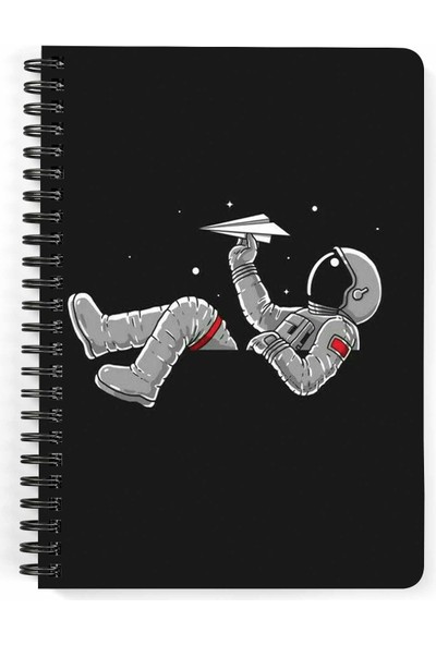 Hero Tasarım Astronot Baskılı Ahşap Kapaklı Defter 15X20 cm DFT5279