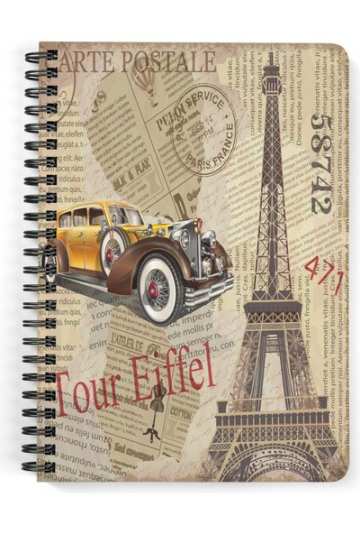 Eyfel Kulesi Baskılı Ahşap Kapaklı Defter 15X20 cm DFT513 Eyfel Kulesi Baskılı Ahşap Kapaklı Defter 15X20 cm DFT513