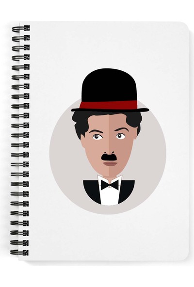 Charlie Chaplin Baskılı Ahşap Kapaklı Defter 15X20 cm DFT1099 Charlie Chaplin Baskılı Ahşap Kapaklı Defter 15X20 cm DFT1099
