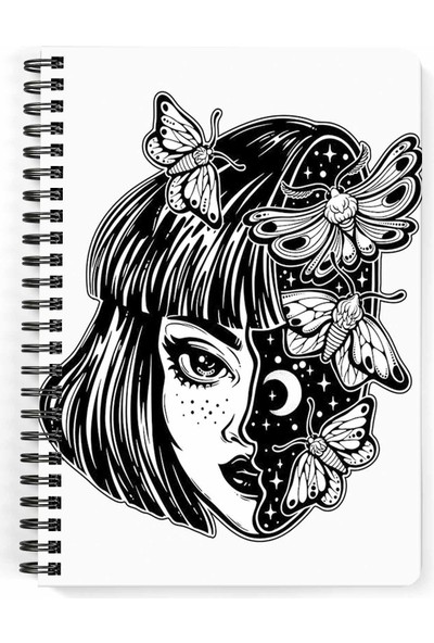 Kelebek Baskılı Ahşap Kapaklı Defter 15X20 cm DFT3379