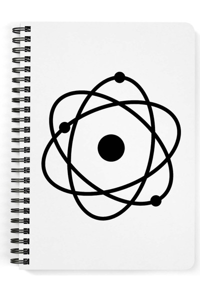 Atom Baskılı Ahşap Kapaklı Defter 15X20 cm DFT6378