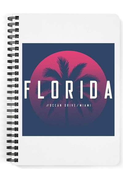 Hero Tasarım Florida Baskılı Ahşap Kapaklı Defter 15X20 cm DFT2295