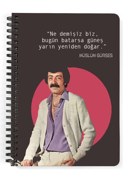 Müslüm Gürses Baskılı Ahşap Kapaklı Defter 15X20 cm DFT5107