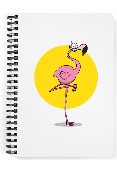 Flamingo Baskılı Ahşap Kapaklı Defter 15X20 cm DFT760