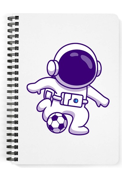 Space Football Baskılı Ahşap Kapaklı Defter 15X20 cm DFT1868