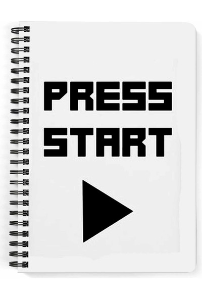 Hero Tasarım Press Start Baskılı Ahşap Kapaklı Defter 15X20 cm DFT3645