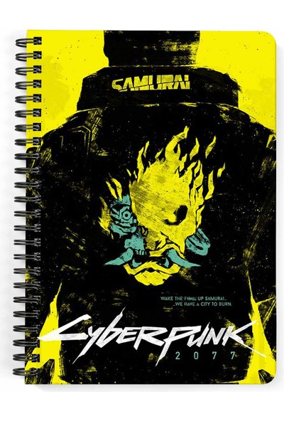 Cyberpunk Baskılı Ahşap Kapaklı Defter 15X20 cm DFT3633