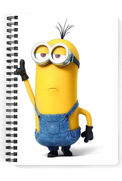 Minyonlar Baskılı Ahşap Kapaklı Defter 15X20 cm DFT3571