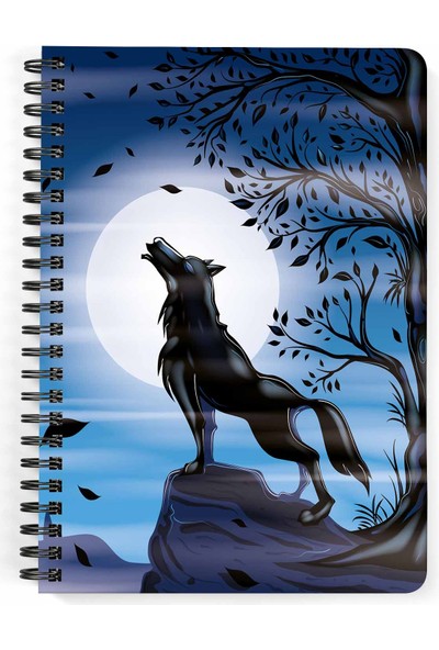 Uluyan Kurt Baskılı Ahşap Kapaklı Defter 15X20 cm DFT5530 Uluyan Kurt Baskılı Ahşap Kapaklı Defter 15X20 cm DFT5530