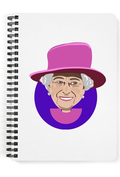 Hero Tasarım Elizabeth Baskılı Ahşap Kapaklı Defter 15X20 cm DFT964