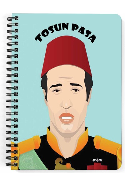 Tosun Paşa Baskılı Ahşap Kapaklı Defter 15X20 cm DFT4711