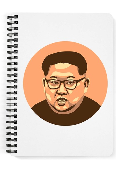 Hero Tasarım Kim Jong-Un Baskılı Ahşap Kapaklı Defter 15X20 cm DFT878