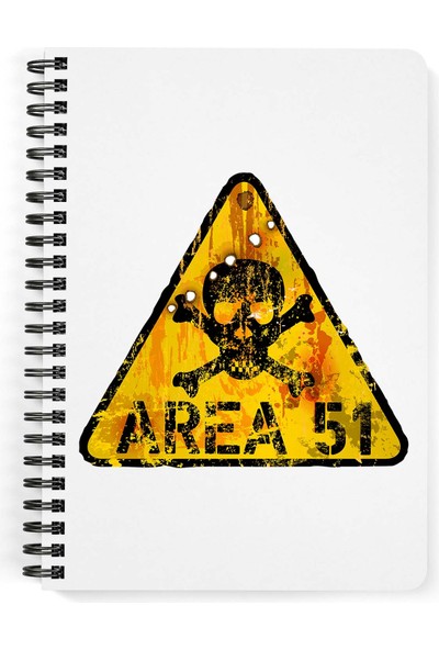 Hero Tasarım Area 51 Baskılı Ahşap Kapaklı Defter 15X20 cm DFT1973