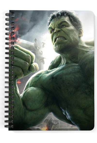 Hero Tasarım Hulk Baskılı Ahşap Kapaklı Defter 15X20 cm DFT3383 Hero Tasarım Hulk Baskılı Ahşap Kapaklı Defter 15X20 cm DFT3383
