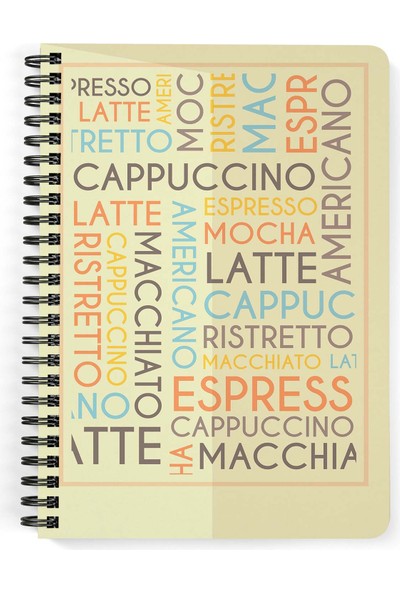 Kahve Baskılı Ahşap Kapaklı Defter 15X20 cm DFT610