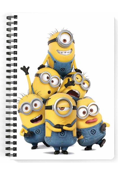 Minyonlar Baskılı Ahşap Kapaklı Defter 15X20 cm DFT4888