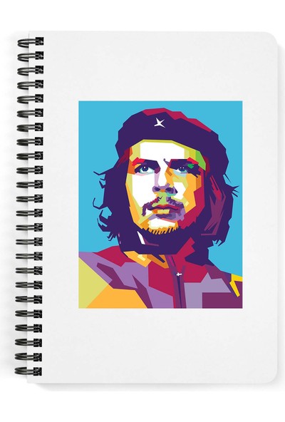 Che Guevara Baskılı Ahşap Kapaklı Defter 15X20 cm DFT991