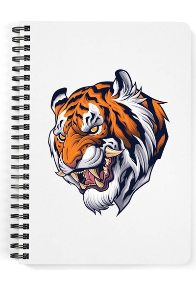 Hero Tasarım Kaplan Baskılı Ahşap Kapaklı Defter 15X20 cm DFT6129