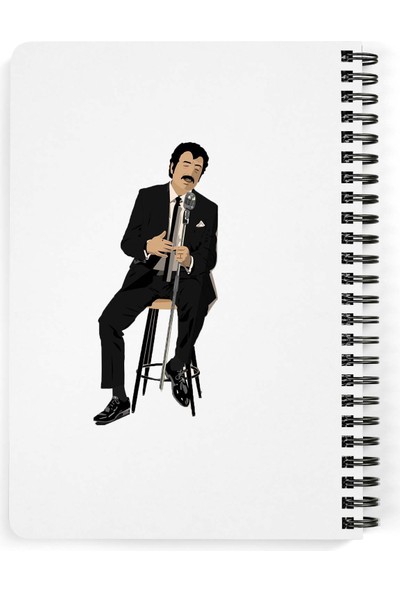 Hero Tasarım Müslüm Gürses Baskılı Ahşap Kapaklı Defter 15X20 cm DFT6924