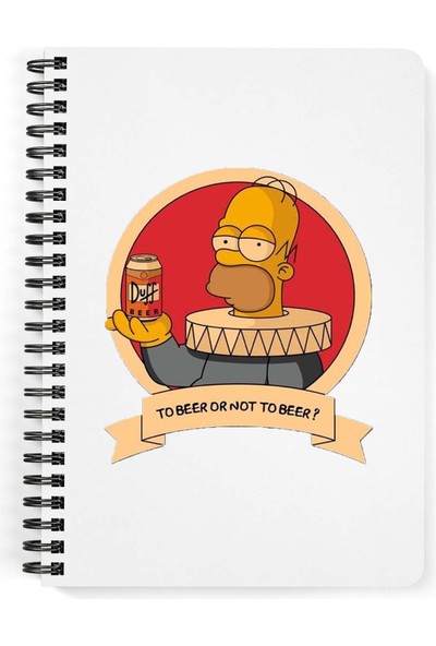 Simpson Baskılı Ahşap Kapaklı Defter 15X20 cm DFT6903