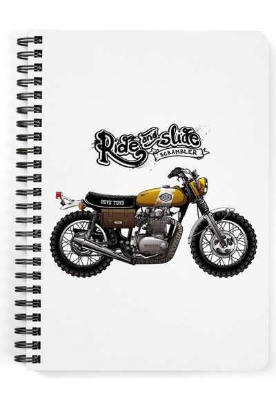 Ride Slide Baskılı Ahşap Kapaklı Defter 15X20 cm DFT1285