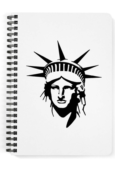 Özgürlük Heykeli Baskılı Ahşap Kapaklı Defter 15X20 cm DFT6157