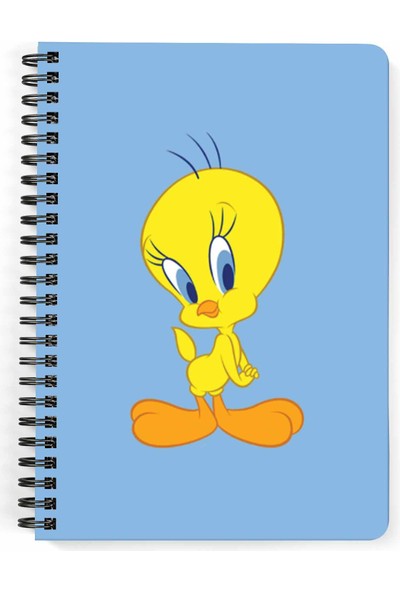 Tweety Baskılı Ahşap Kapaklı Defter 15X20 cm DFT4892