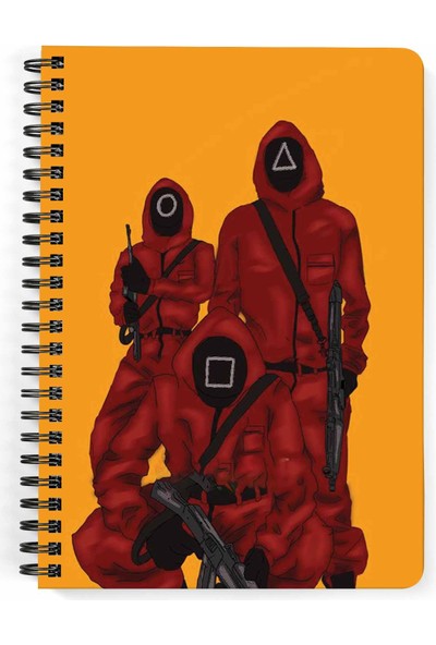Squid Game Baskılı Ahşap Kapaklı Defter 15X20 cm DFT5722