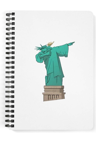 Özgürlük Anıtı Baskılı Ahşap Kapaklı Defter 15X20 cm DFT6779