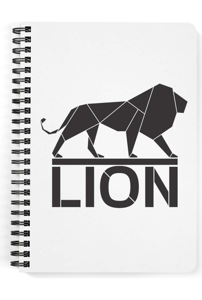 Hero Tasarım Lion Baskılı Ahşap Kapaklı Defter 15X20 cm DFT833