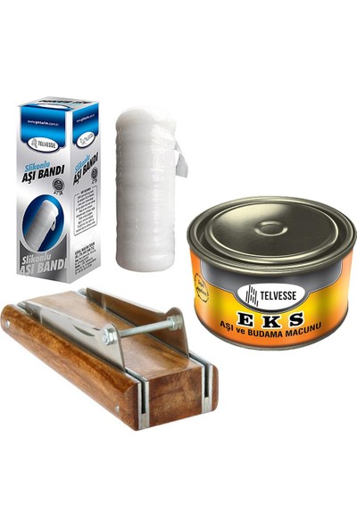 Telvesse Çiftli Aşı Bıçağı + Aşı Bandı + Macunu Ceviz Aşı Çakısı Bilezik Aşısı