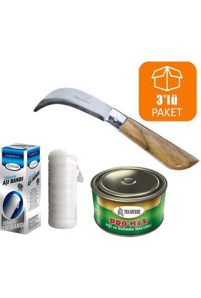 Telvesse Bayram Aşı Bıçağı 22 cm No:3 + Aşı Macunu + Aşı Bandı (3'lü Paket) Telvesse Bayram Aşı Bıçağı 22 cm No:3 + Aşı Macunu + Aşı Bandı (3'lü Paket)