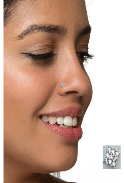 Begonia Accessories 925 Ayar Gümüş Zirkon Dokuz Taş Kare Hızma Begonia Accessories 925 Ayar Gümüş Zirkon Dokuz Taş Kare Hızma