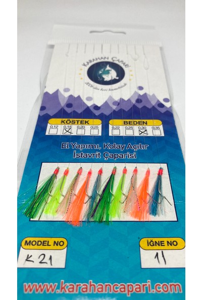 Karahan Çapari 10'lu Kolay Açılır El Yapımı Istavrit Çaparisi K21