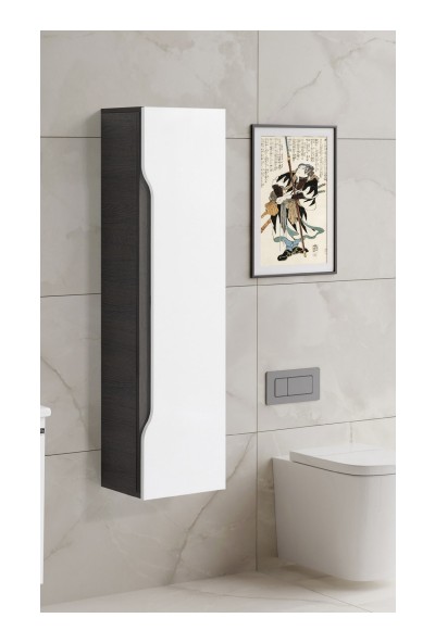 Ardiyen Smile 35 Beyaz + Antrasit (35x140 cm) Banyo Boy Dolabı